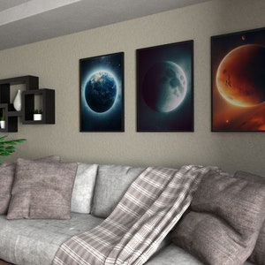 Planet Posters, Space Posters, Solar System Print, Outer Space Wall ...