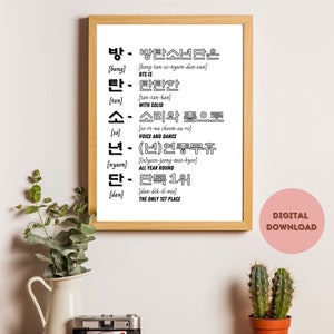 BTS Poem BTS Gift Kpop Art Print Bangtansonyeondan Poem O-haeng-si BTS ...