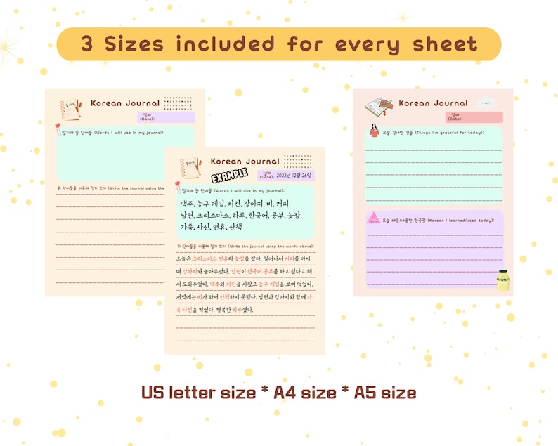 Korean Journal Korean Diary in Korean Template Korean Journal Template ...