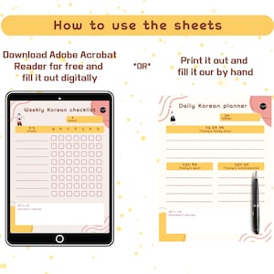 Korean Study Planner Korean Language Study Checklist Daily Korean ...