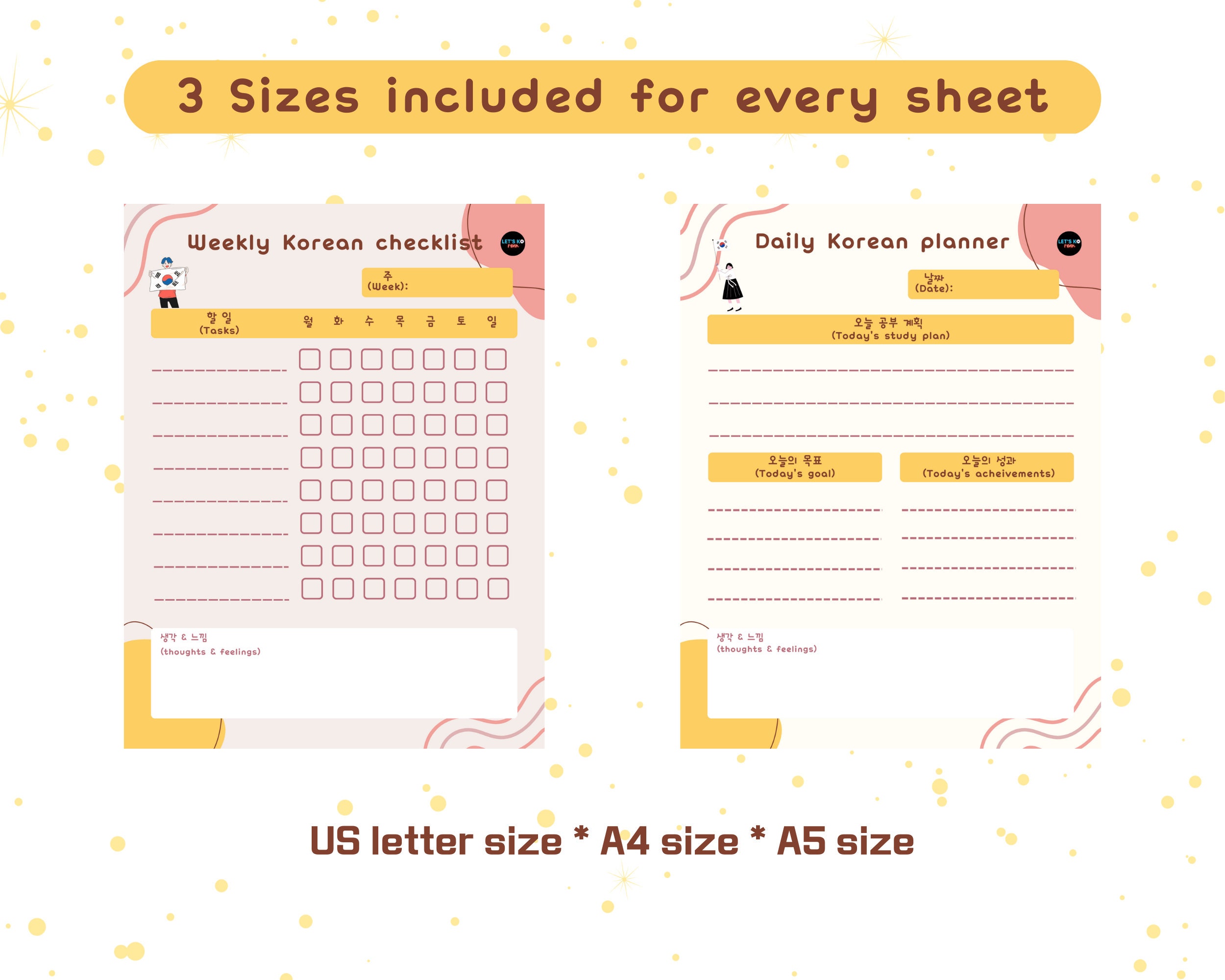 Korean Study Planner Korean Language Study Checklist Daily Korean ...