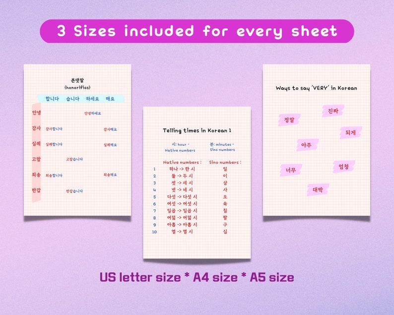 Korean Cheat Sheet Useful Korean Language Korean Time in Korean Honorifics Learn Korean Template ...