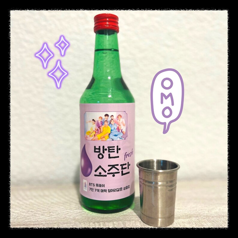 BTS Soju Sticker BTS Soju Bottle Sticker BTS Soju Label Gift Bts Purple ...