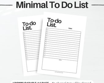 Minimal to Do List Printable, Simple Tasks List Template, Productivity ...