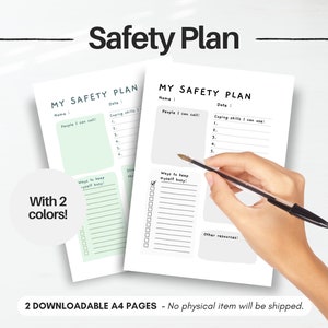 Printable Safety Crisis Plan Worksheet, Therapy Aid, School Counselor ...