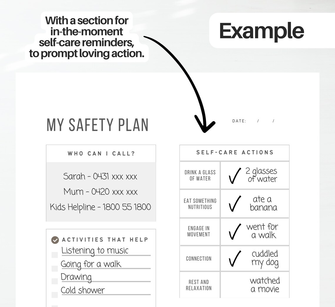 Printable Safety Crisis Plan Worksheet, Therapy Aid, Therapy Resource ...