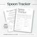 Spoon Theory Daily Tracker, Energy Budget, Fatigue Journal, Spoonie ...