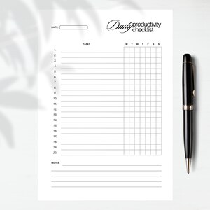 Editable Daily Checklist, Printable Weekly to Do List, Weekly Checklist ...
