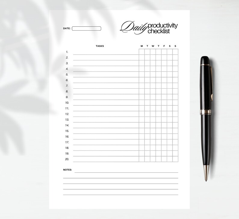 Editable Daily Checklist, Printable Weekly to Do List, Weekly Checklist ...