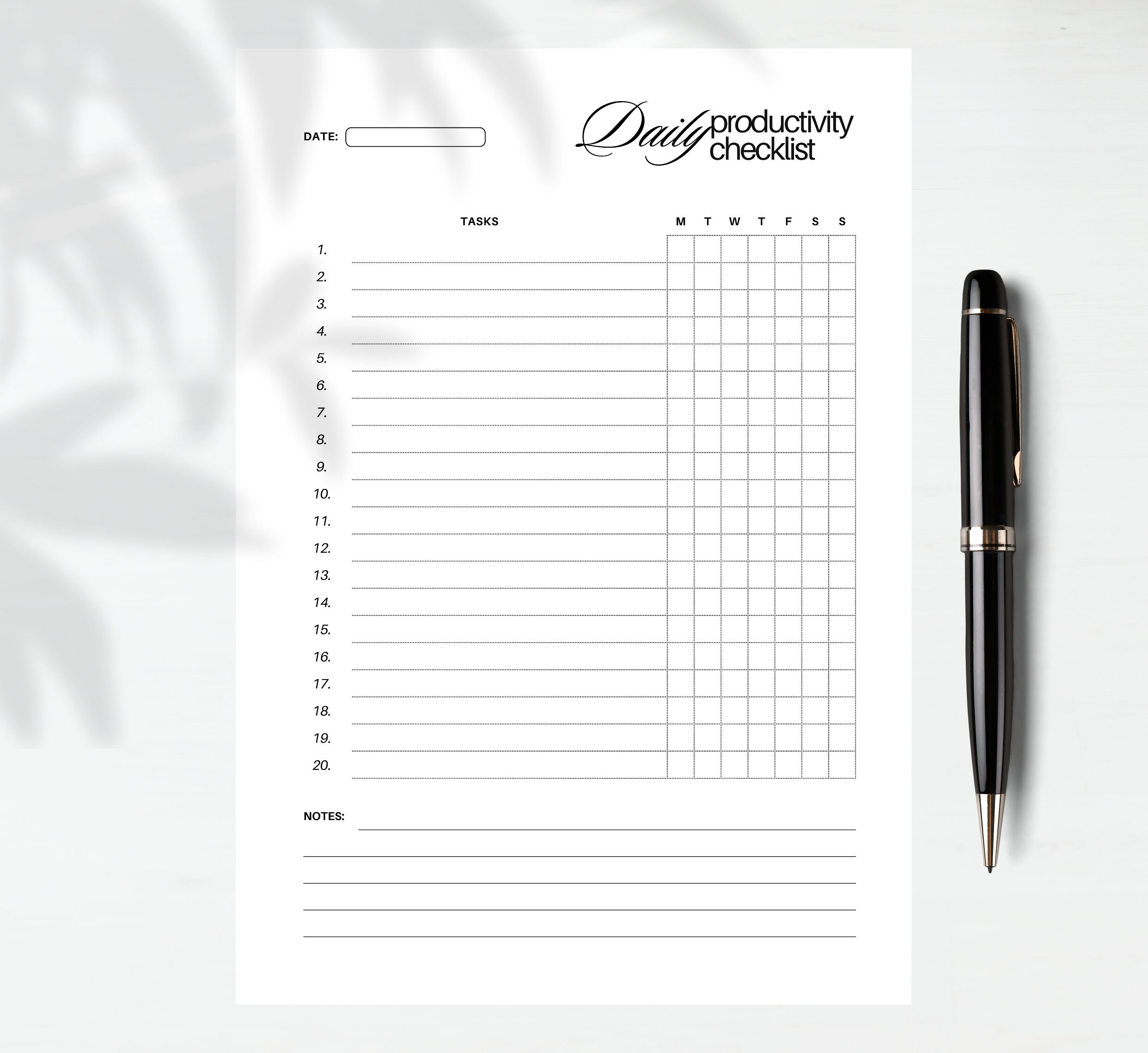 Editable Daily Checklist, Printable Weekly to Do List, Weekly Checklist ...