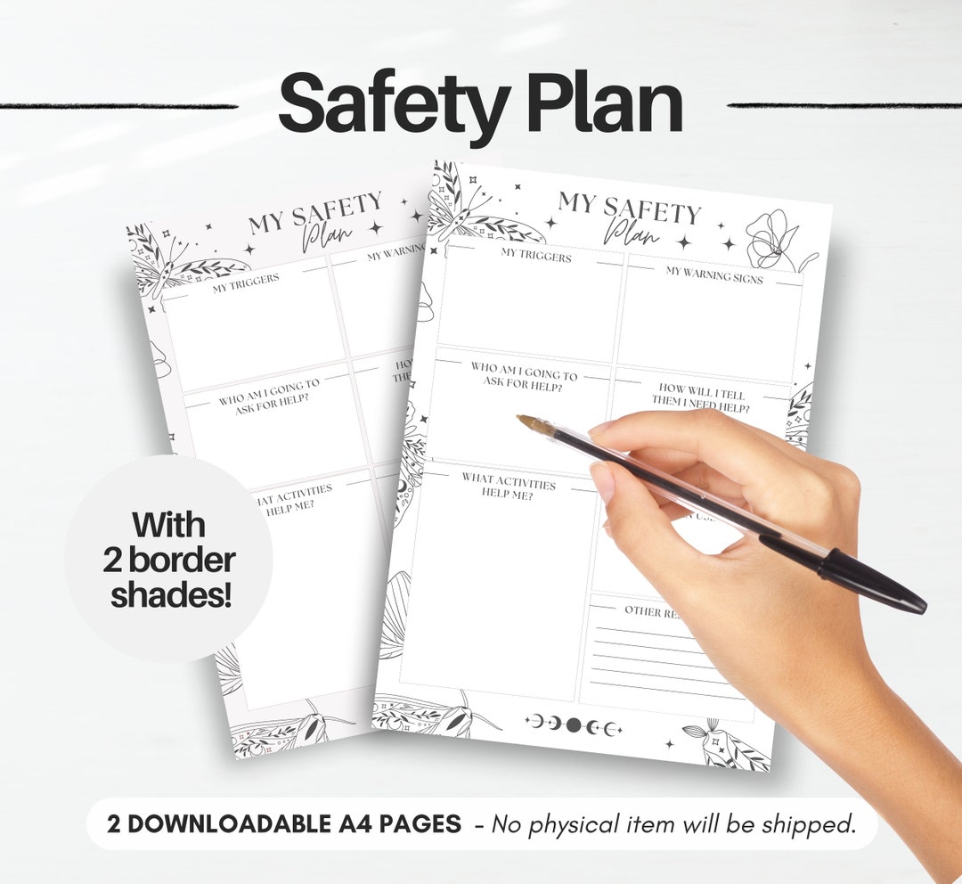 Printable Safety Crisis Plan Worksheet, Therapy Aid, Therapy Resource ...