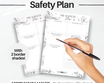 Printable Safety Crisis Plan Worksheet, Therapy Aid, Therapy Resource ...