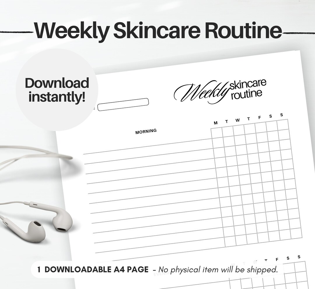 Skincare Routine Planner Printable Template, Beauty Planner, Daily Self ...