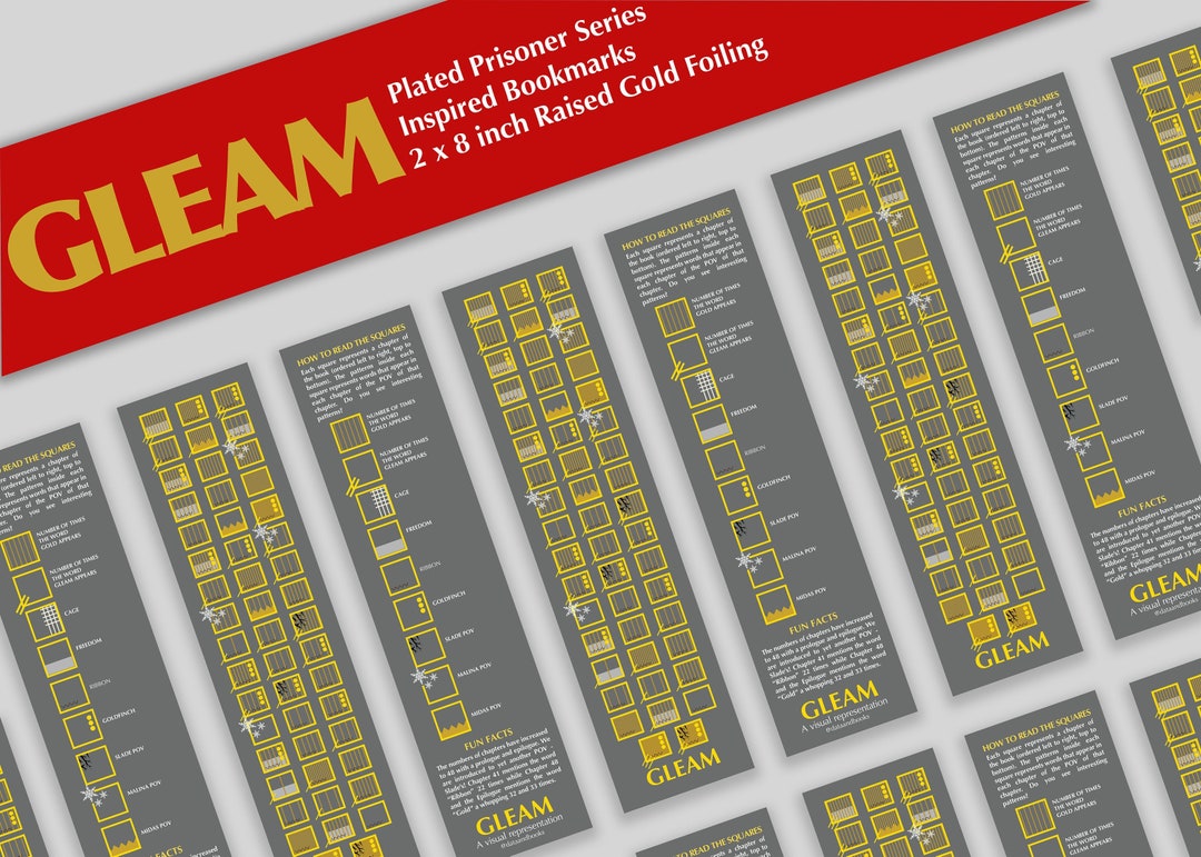 Plated Prisoner Series Gleam Inspired Bookmarks Raised Gold Foil 2x8 ...
