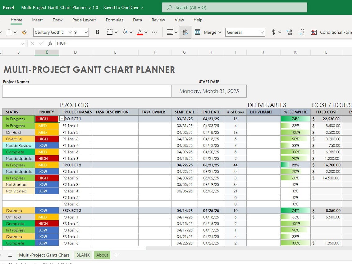 gantt chart for multiple projects in excel Managing multiple projects ... gantt chart for multiple projects in excel Managing multiple projects ...