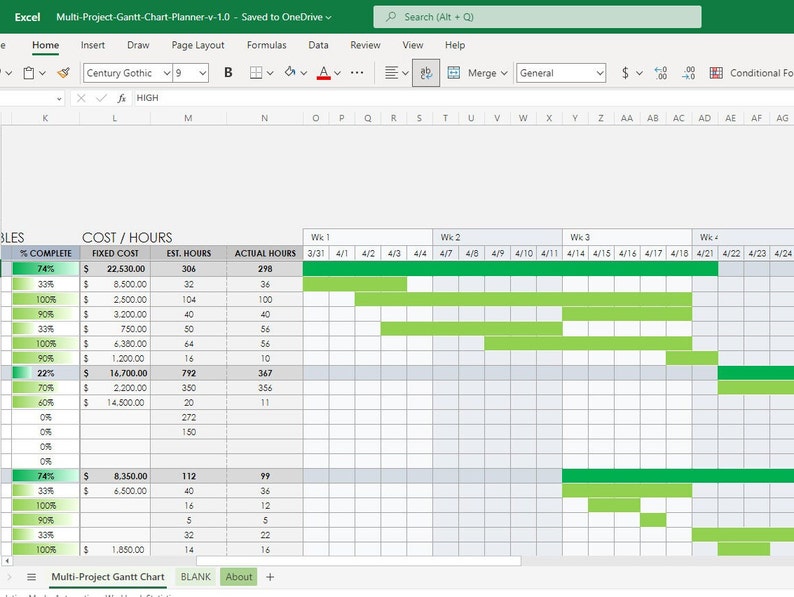 Multi-projects Gantt Chart Planner Excel Template Multiple Project ... Multi-projects Gantt Chart Planner Excel Template Multiple Project ...