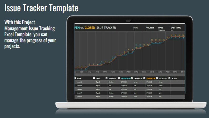 Issue Tracker Template Excel Spreadsheets Track Project - Etsy