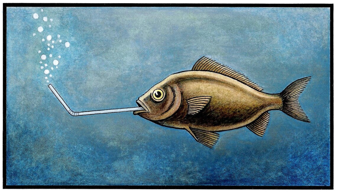 Marine Plastic Pollution (original Artwork) - Etsy