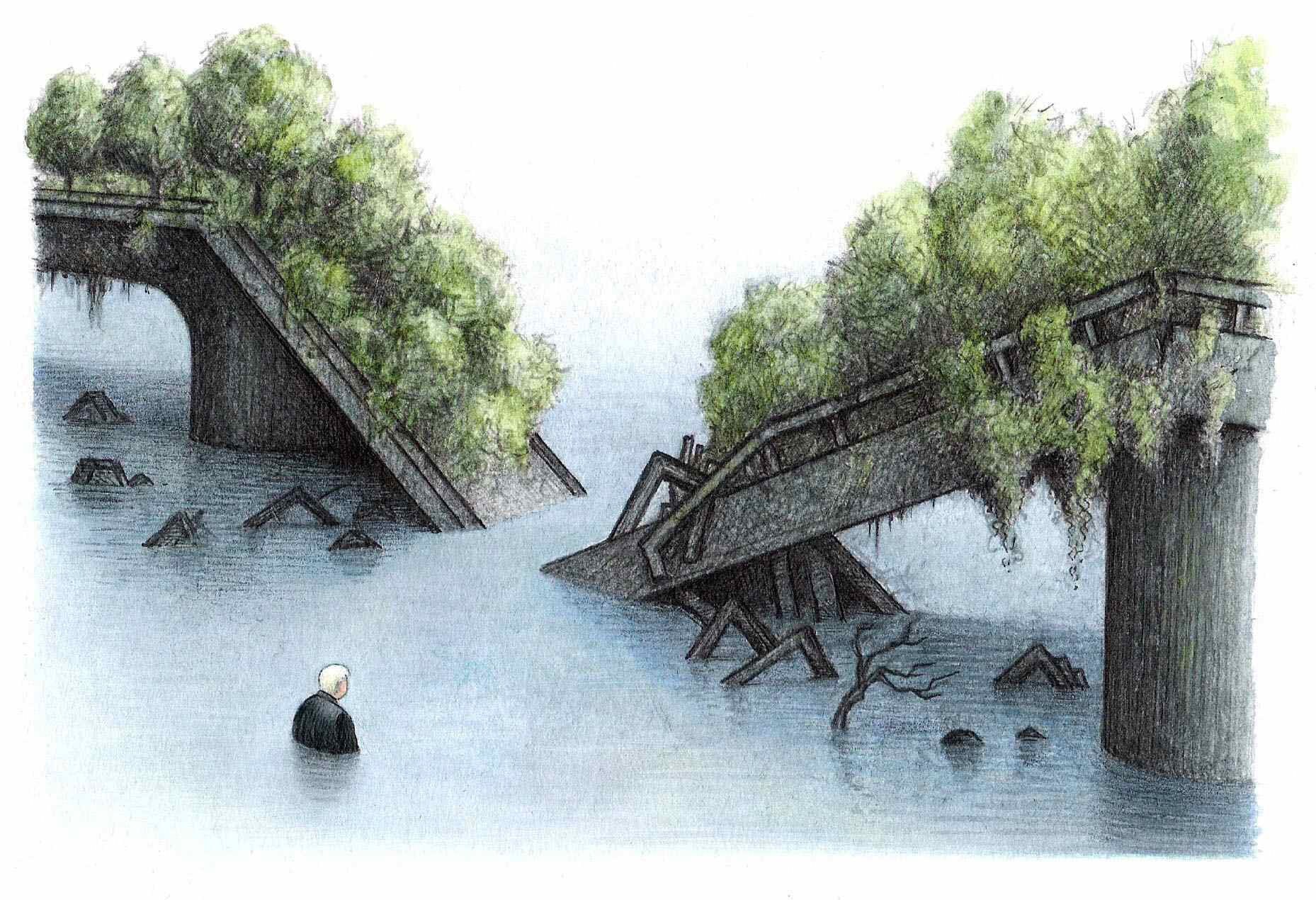 Broken Bridge Drawing