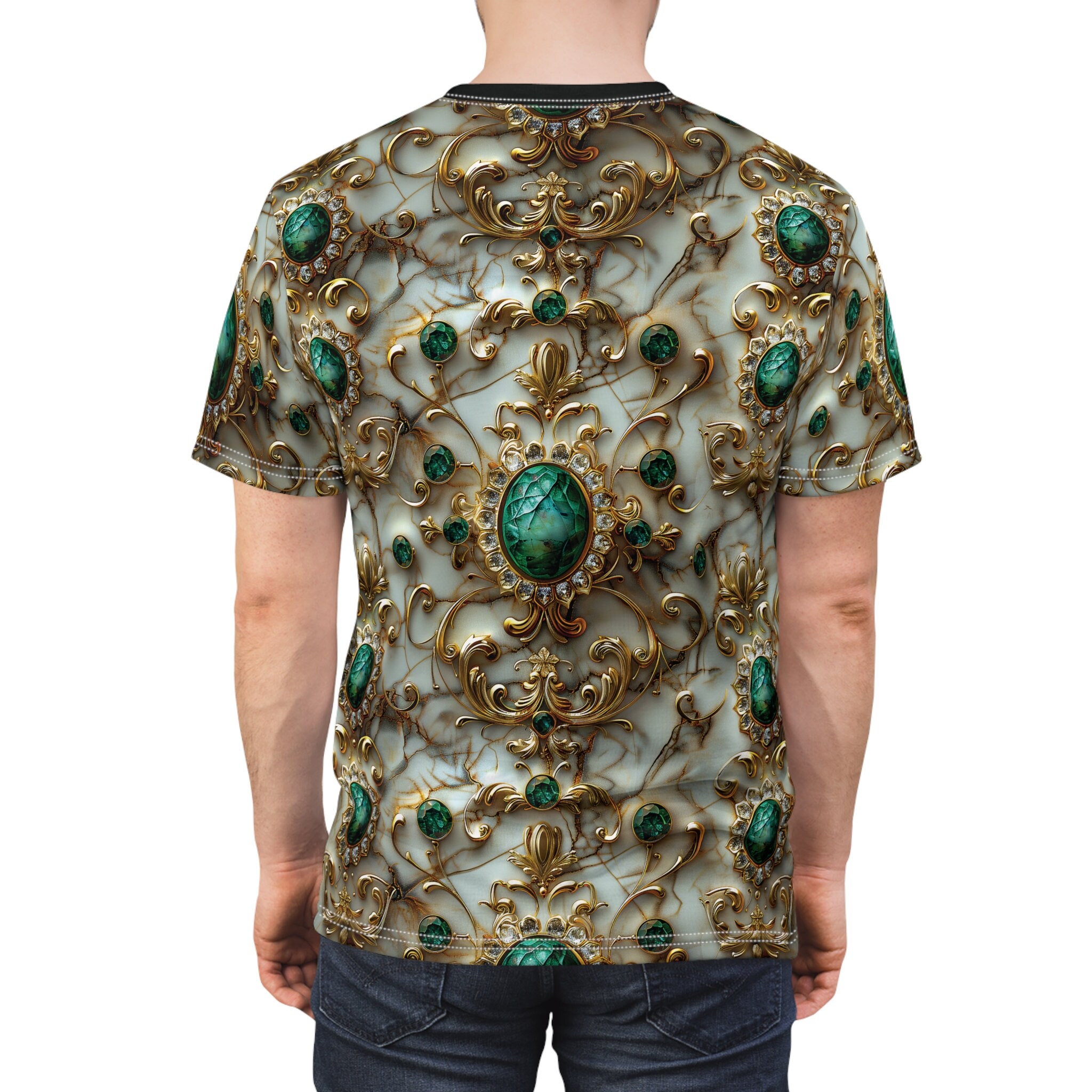 Baroque T-shirt, Emerald Gemstone Shirt, Luxury Art Tee, Rococo Style ...