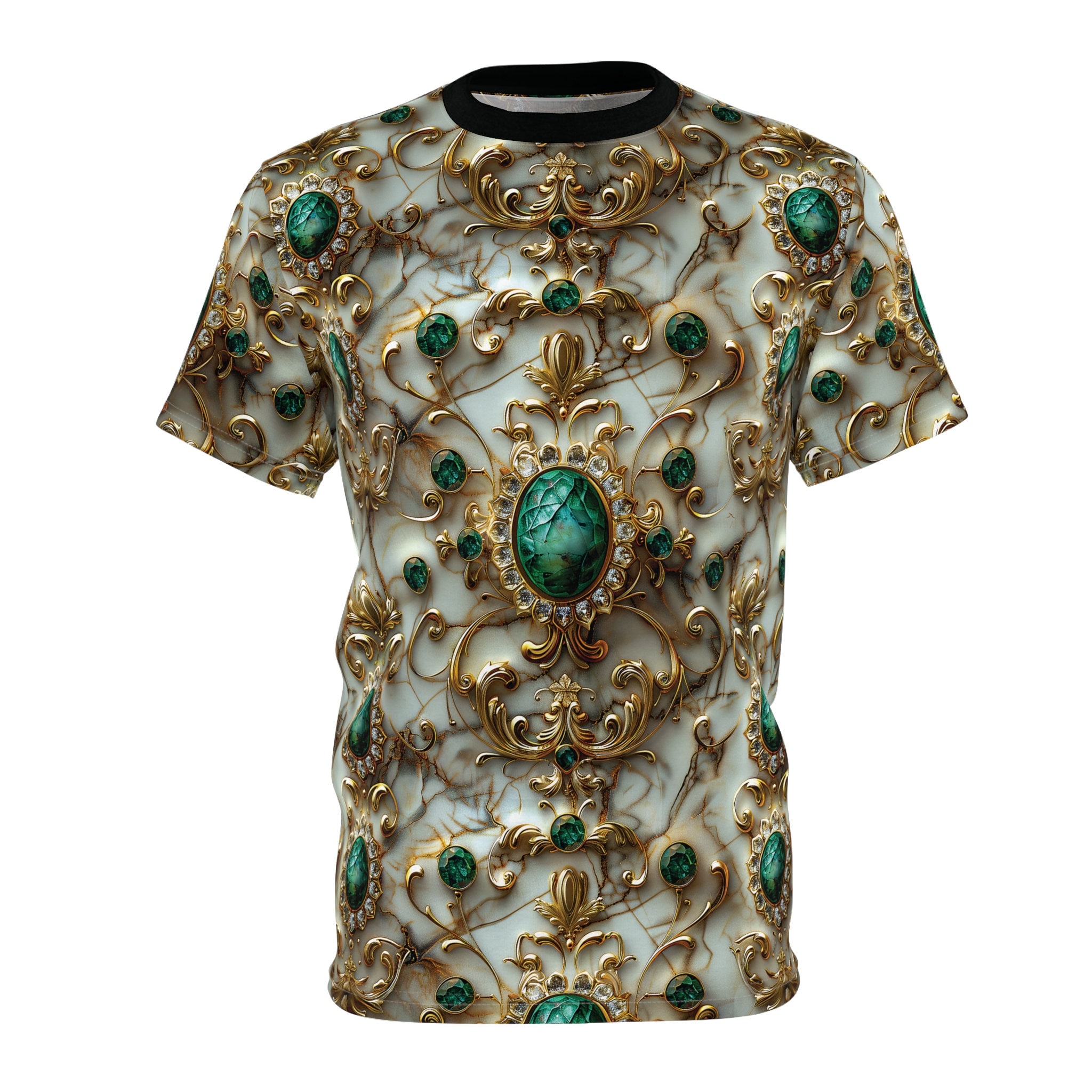 Baroque T-shirt, Emerald Gemstone Shirt, Luxury Art Tee, Rococo Style ...