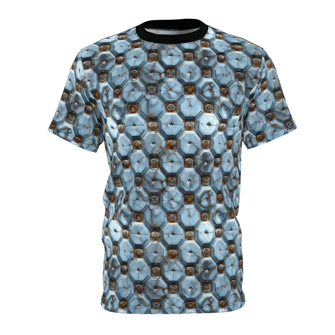 3D T-shirt, Mechanical Style, Future Design, Gold Elements ...