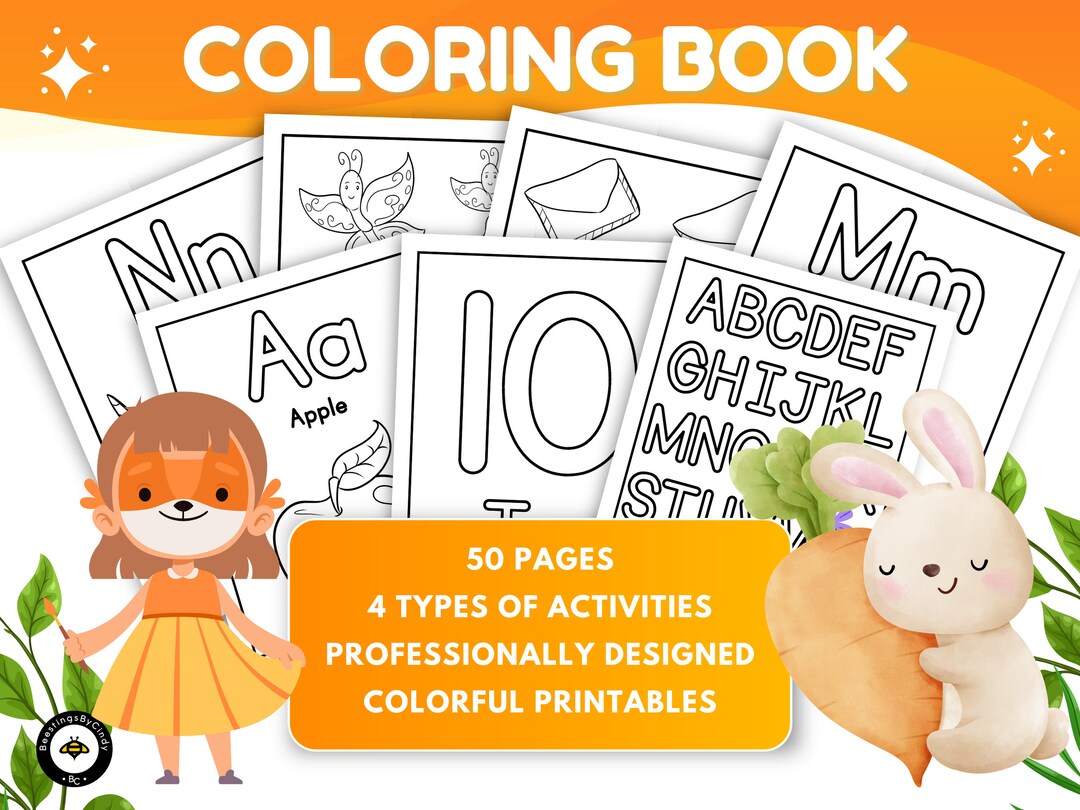 50 Page Alphabet Coloring Pages Preschool Worksheets Printable Games ...