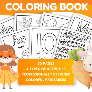 50 Page Alphabet Coloring Pages Preschool Worksheets Printable Games ...
