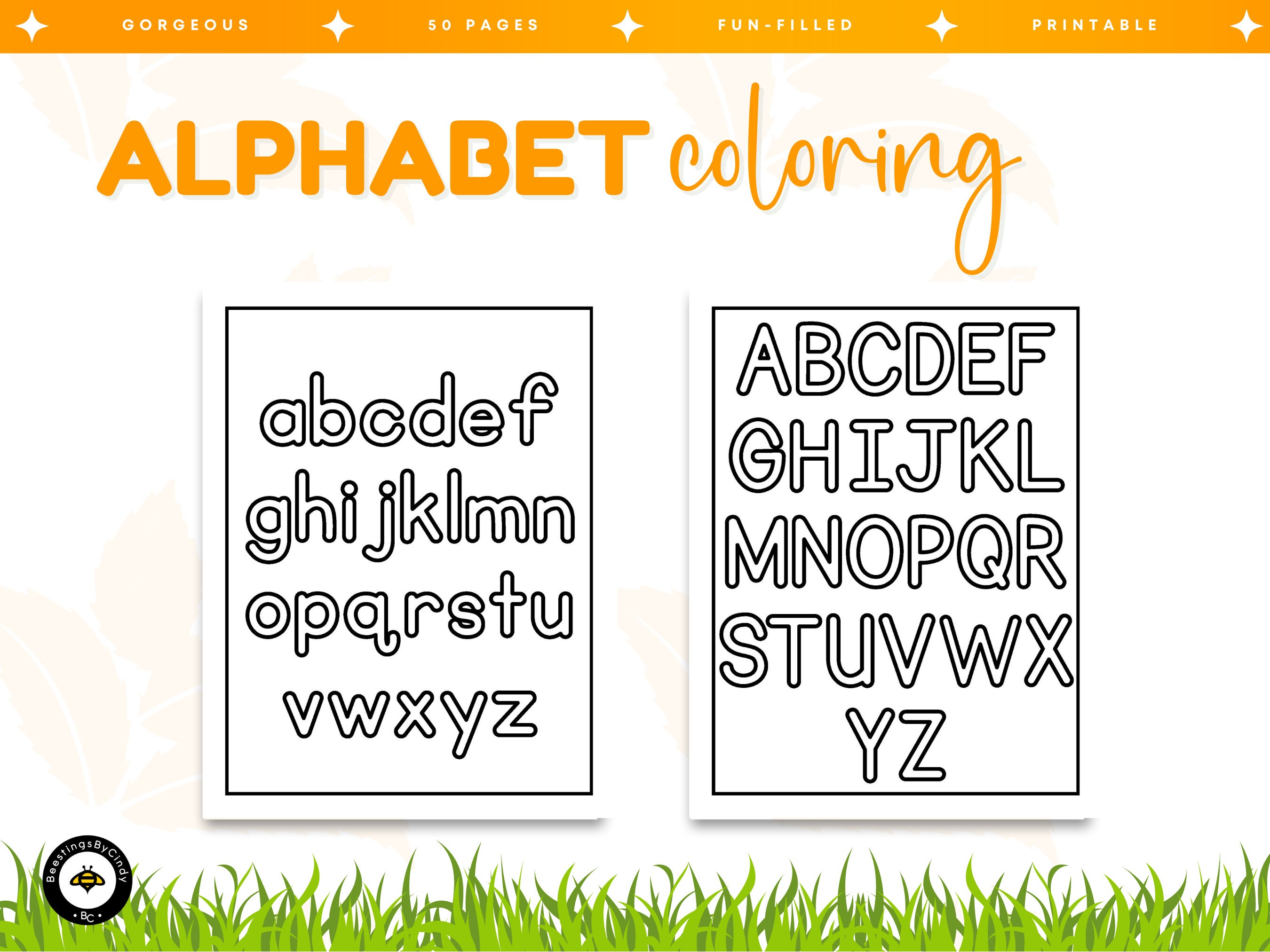 50 Page Alphabet Coloring Pages Preschool Worksheets Printable Games ...