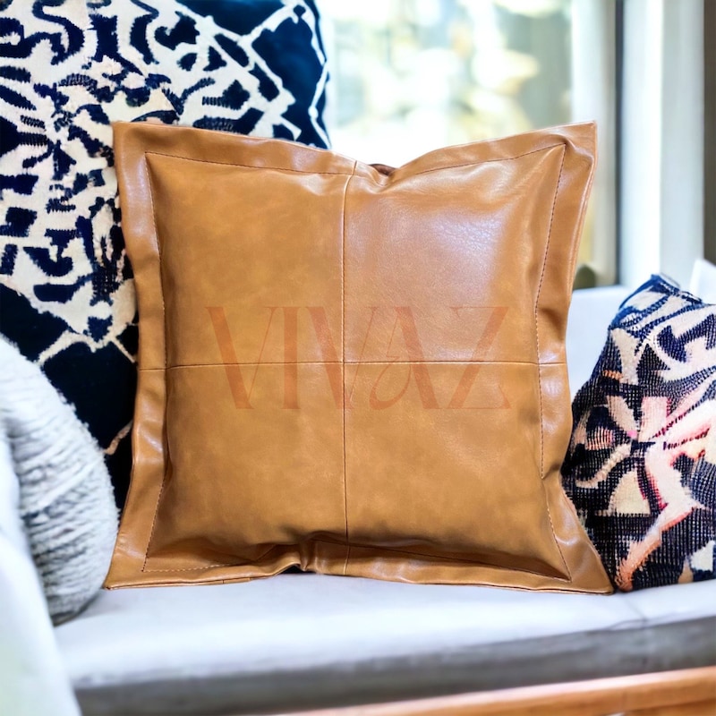 Leather Throw Pillow - Etsy