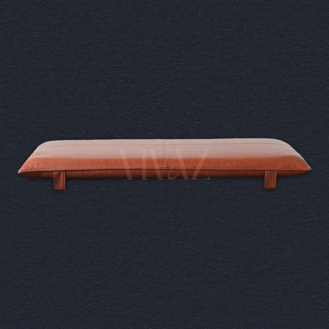 Custom Faux Leather Cushion, Bench Cushion ,tan & Brown , Boxed ...