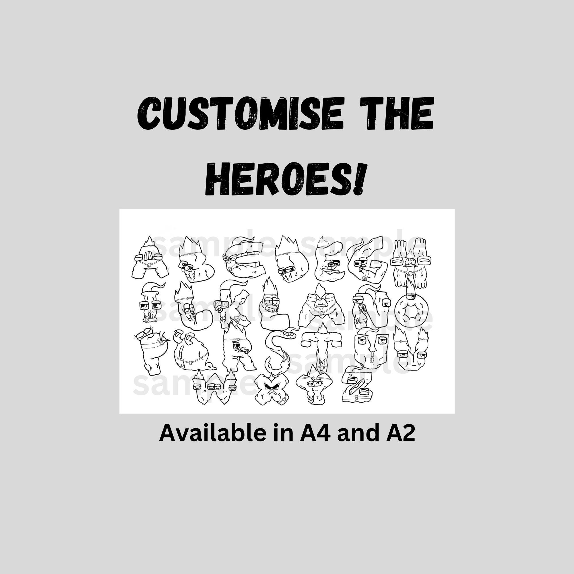 Alphabet Lore Heroes AND Original Alphabet Lore Colouring in Printable ...