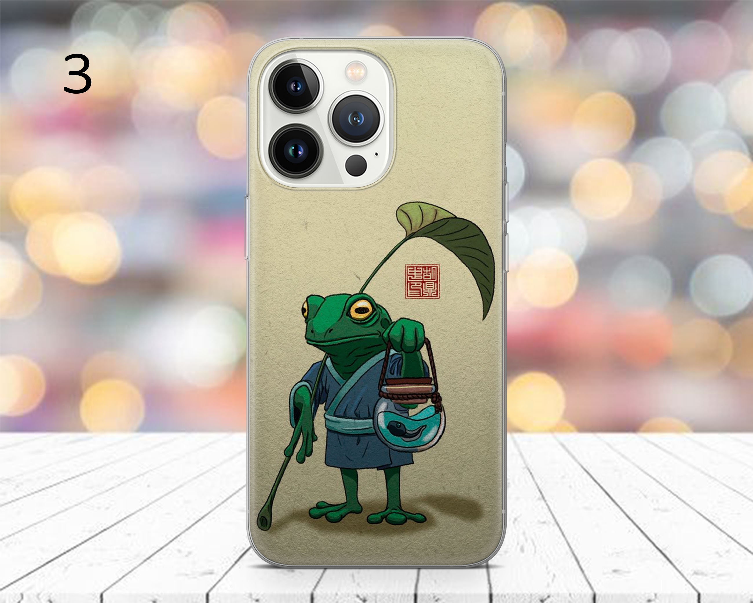 Samurai Frog Phone Case Anime Sensei Japan Lofi Manga for iPhone 14 13 ...