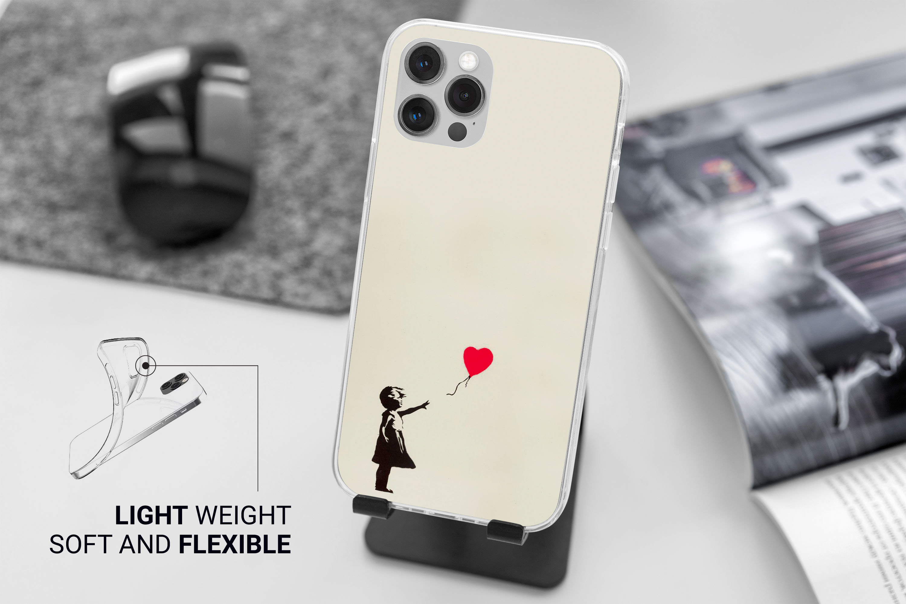 Banksy Balloon Girl Urban Graffiti Stencil Phone Case for iPhone 14 13 ...