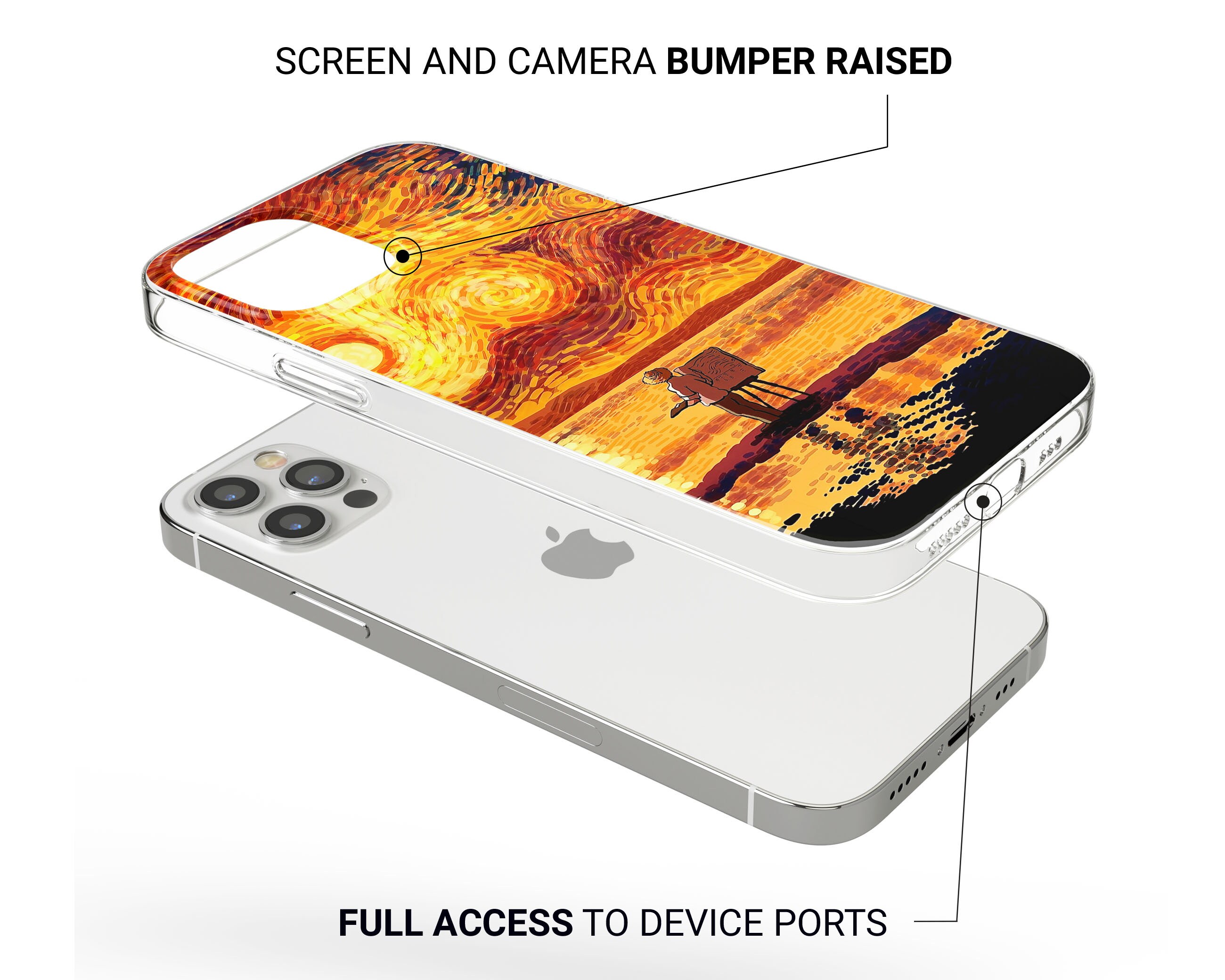 Vincent Van Gogh Skull Impressionism Phone Case for iPhone 14 13 Pro ...