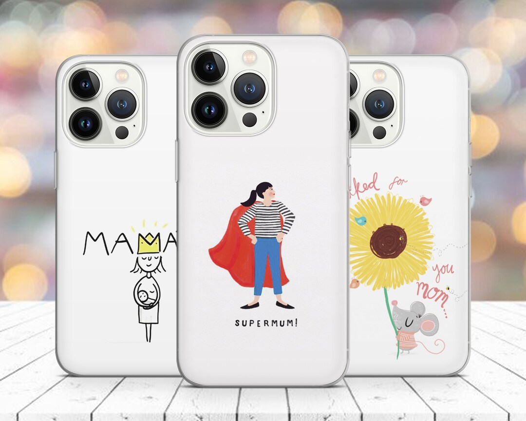 Present for Mothersday Drawing Mommy Phone Case for iPhone 14 13 Pro ...