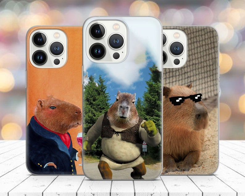 Capybara Shrek Meme Style Phone Case Cover for iPhone 14 13 Pro Max 12 ...