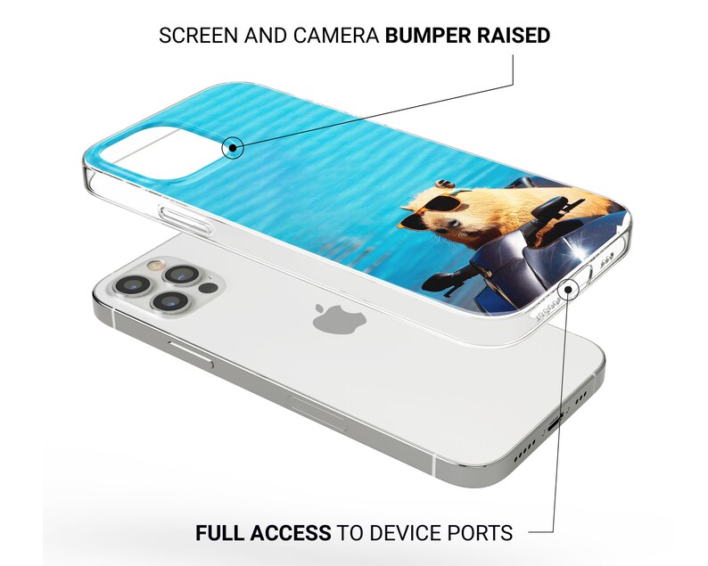 Capybara Giga Chad Case Cover Jetski Meme Phone for iPhone 14 13 Pro ...