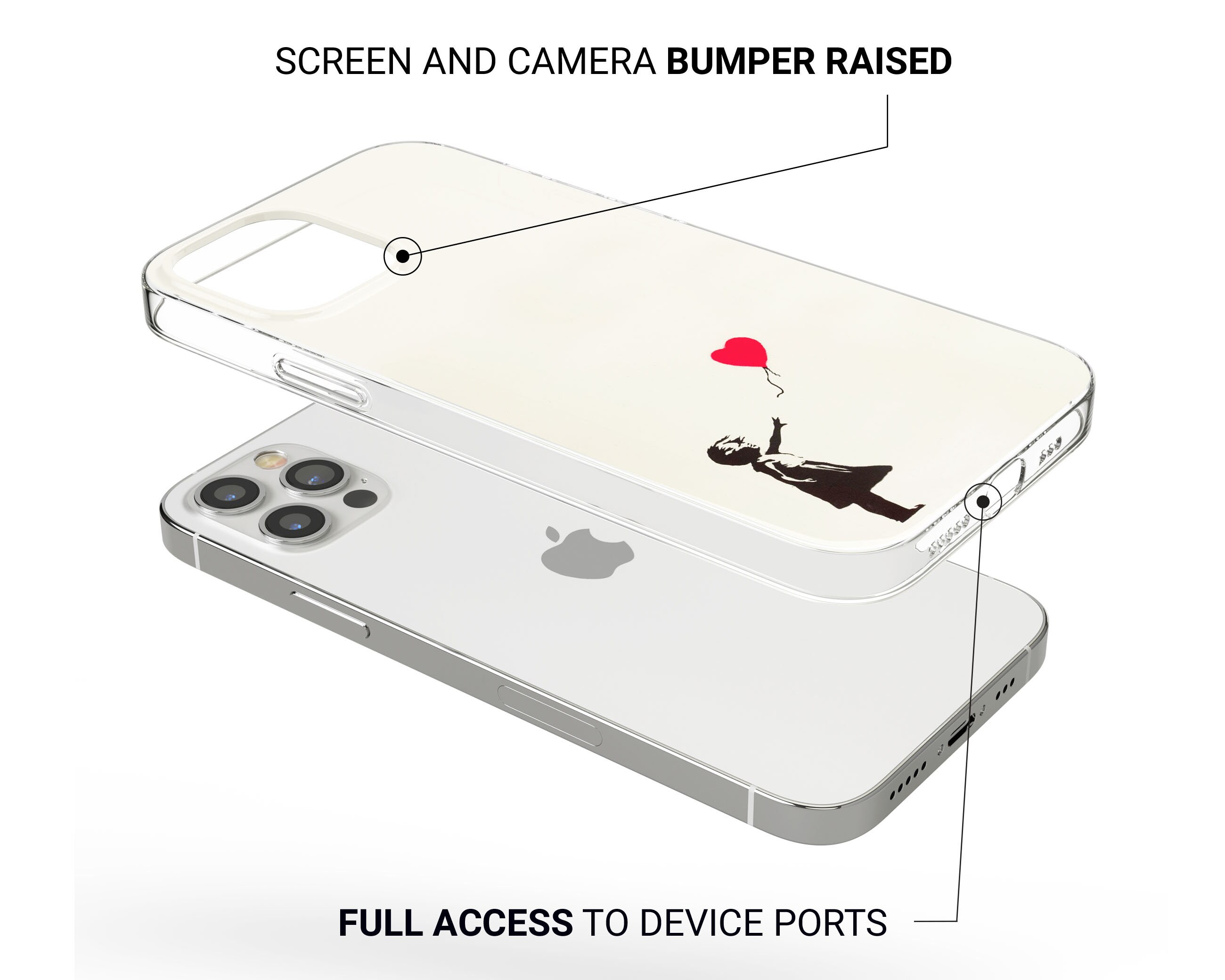 Banksy Balloon Girl Urban Graffiti Stencil Phone Case for iPhone 14 13 ...