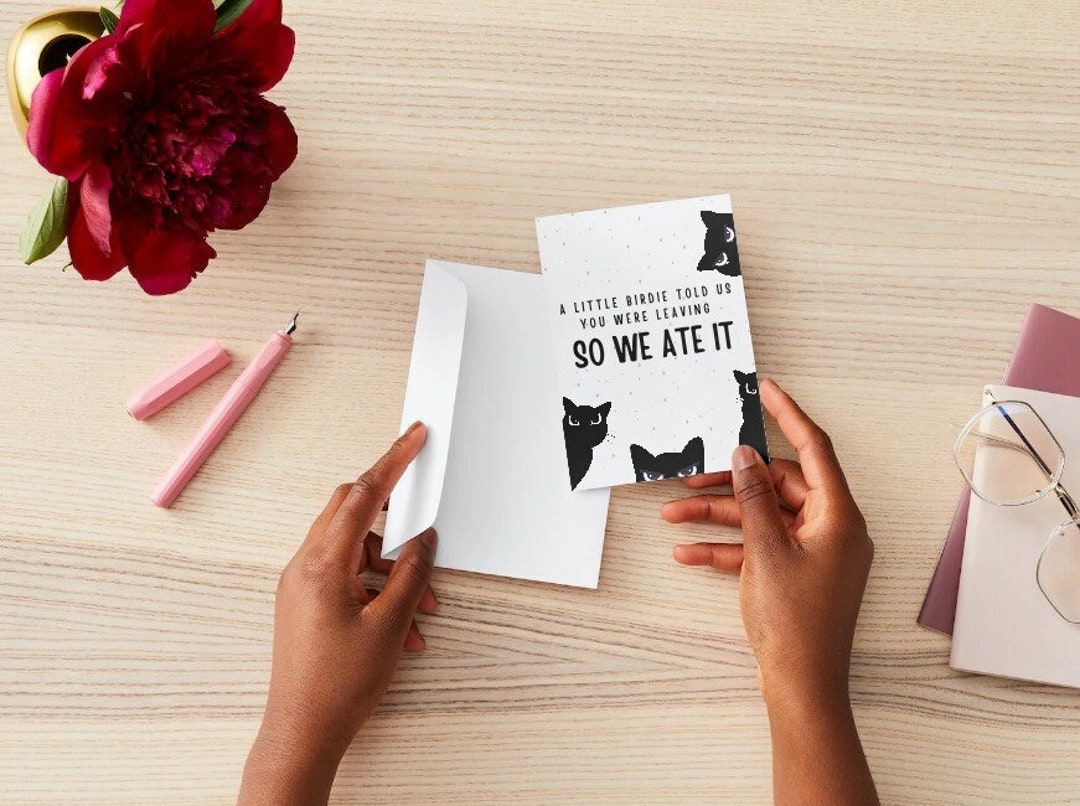 Farewell Black Cats Card / Goodbye Card Do Not Leave Us Printable Card ...