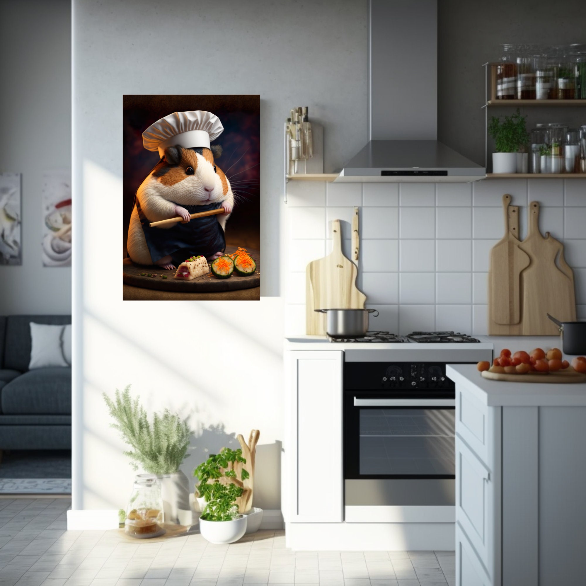 Guinea Pig Chef Printable, Cooking Guinea Pig, Cute Animal, Cooking ...