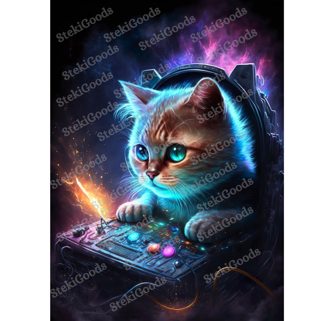 Gaming Cat Printable, Video Game Animals, Cute Art, Cat, Space Cat ...