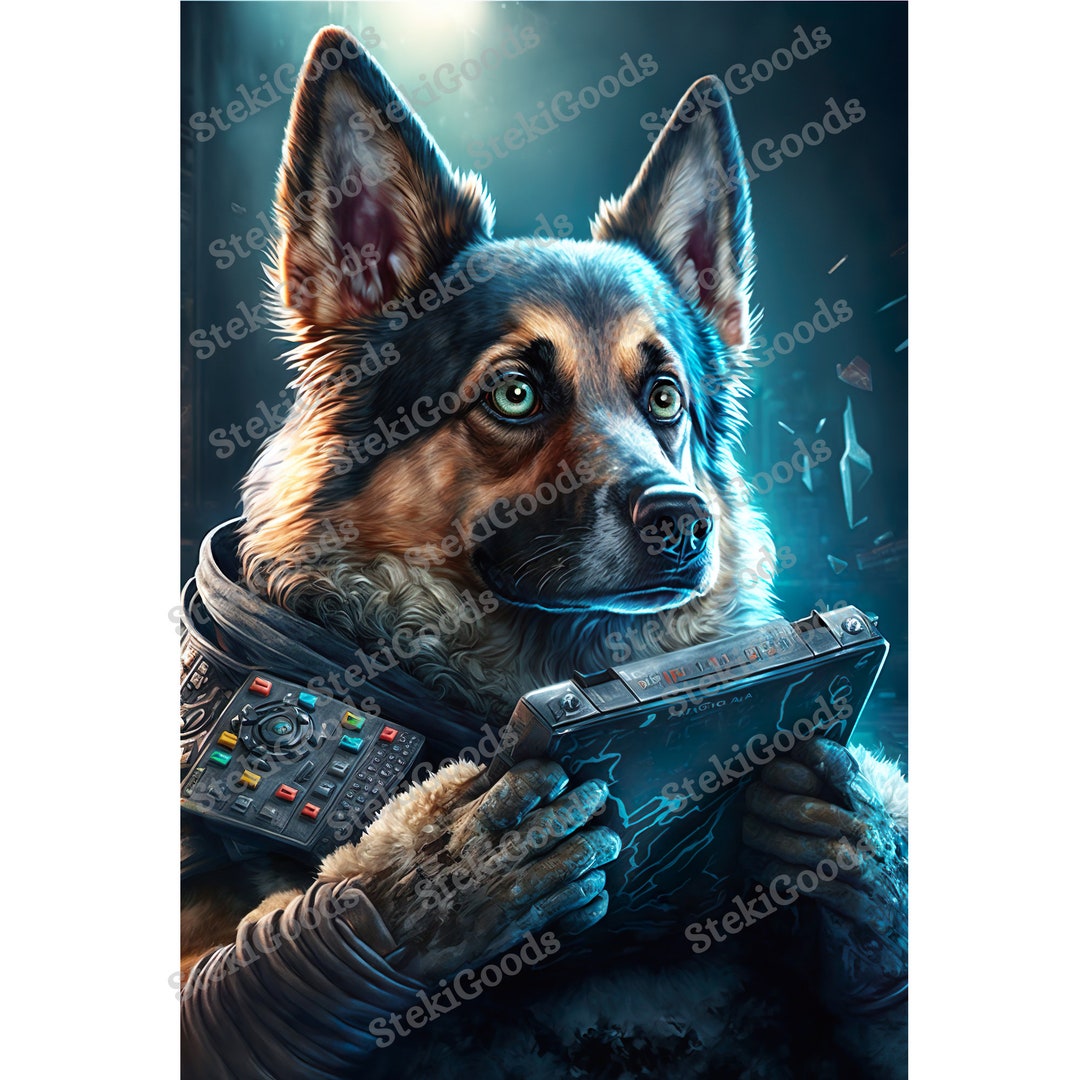 Gaming Dog Printable, Cute Animals, Video Game Animals, Space Dog, Gift ...
