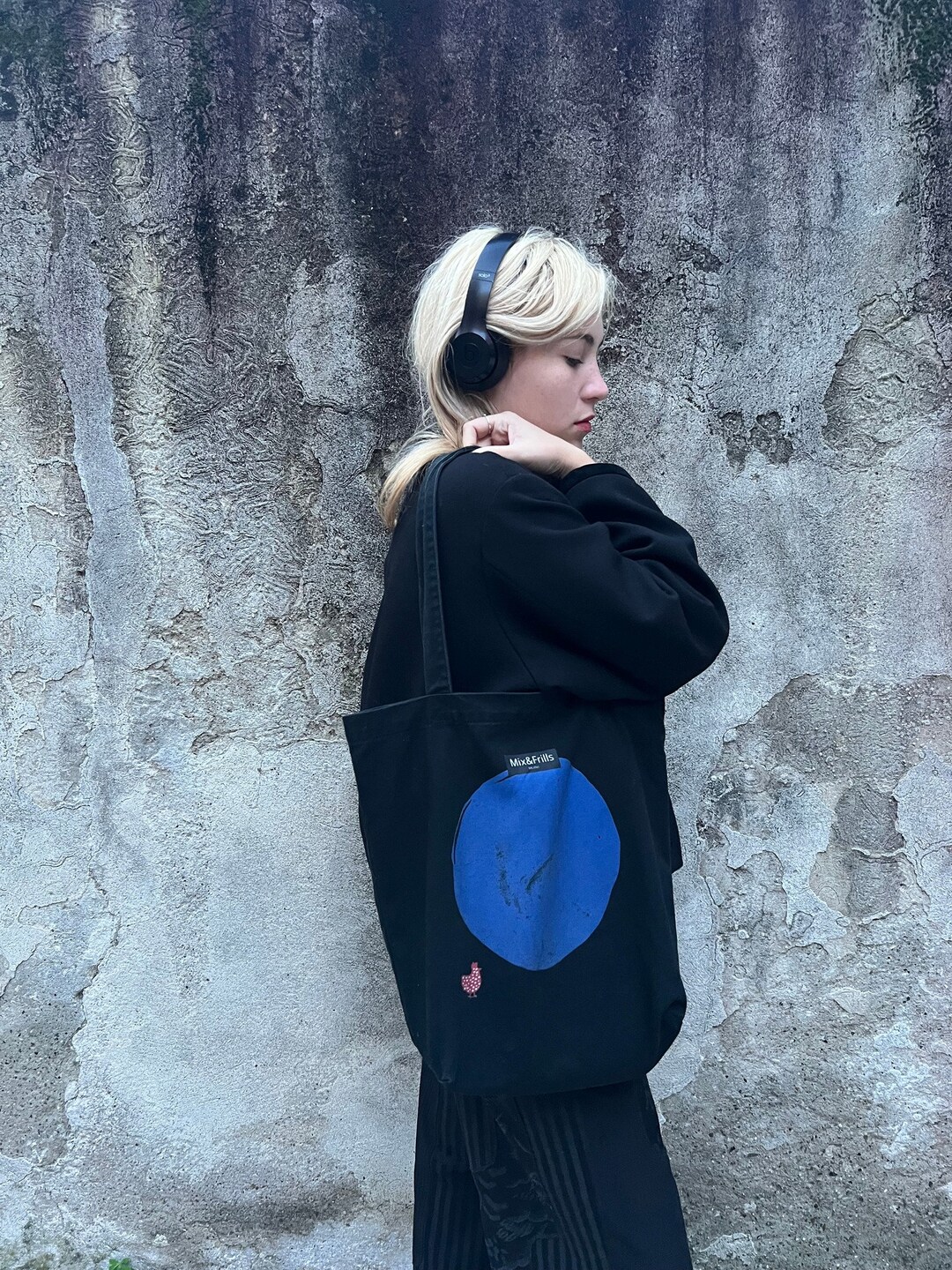 Eco Cotton Tote Bag Jap, Minimal Design, With Big Colour Dot, Reusable ...