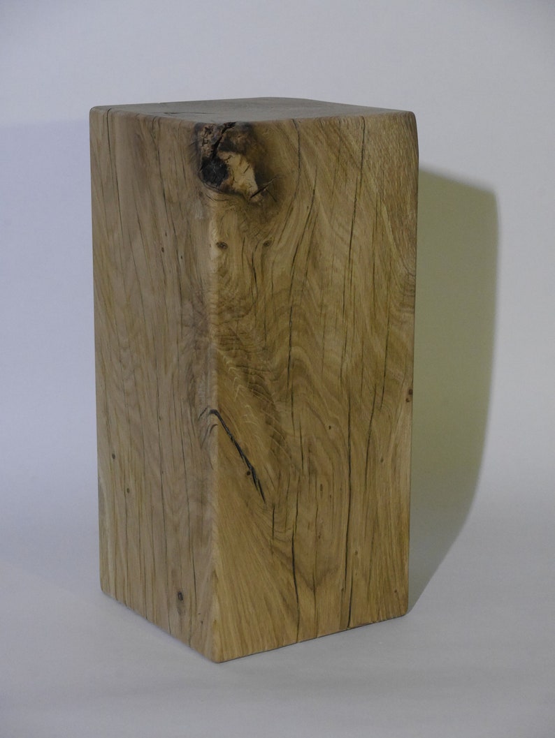 Oak Stool, Table, Plinth, Pot Stand. Solid Green Oak Blocks of Timber ...