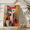 Mondrian Cat Canvas in Different Sizes | Piet Mondrian Wall Art - Etsy