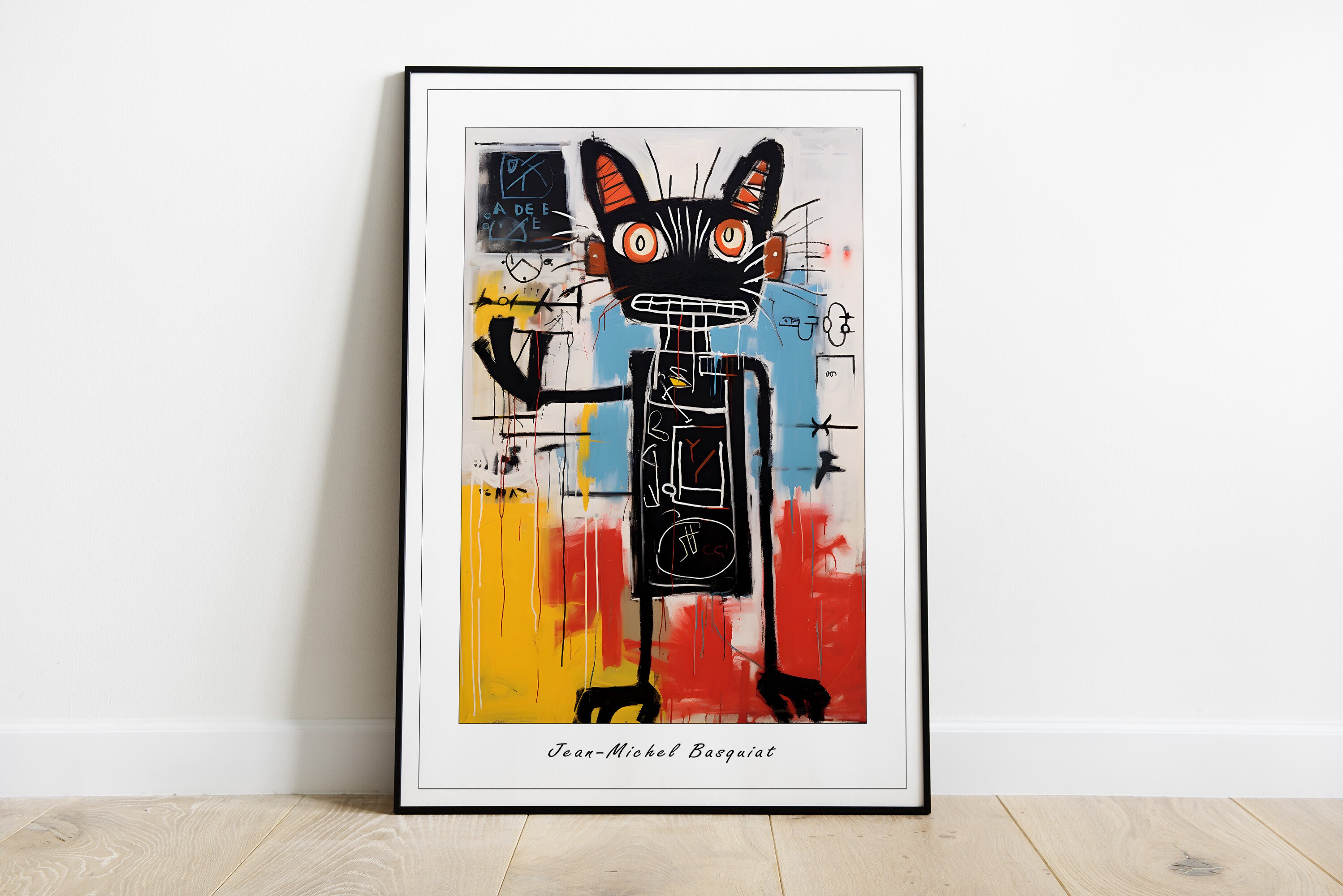 Basquiat Cat Portrait Different Sizes Jean-michel Basquiat Canvas Wall ...