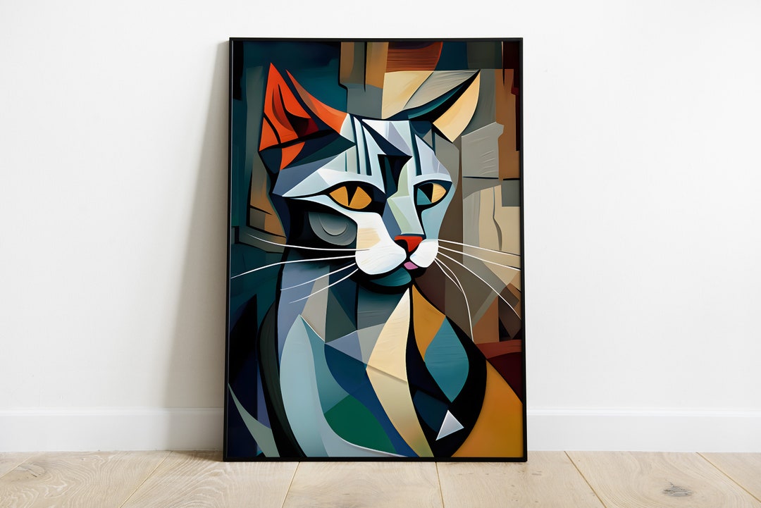 Picasso Cat Print in Different Sizes and Frames Options or Canvas ...