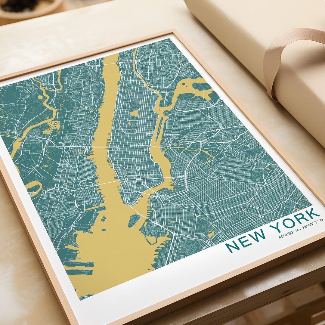 New York Print in Different Colors and Sizes | USA Travel Wall Art - Etsy