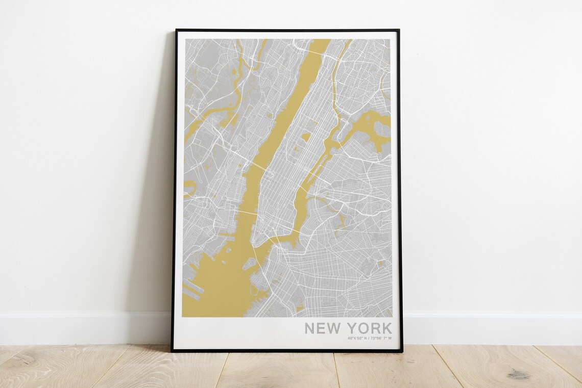 New York Print in Different Colors and Sizes | USA Travel Wall Art - Etsy